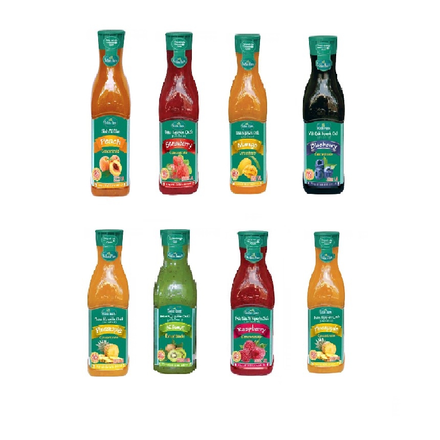 Golden Farm 과일 농축액 1L (패션후르츠, 망고, 파인애플, 라즈베리, 복숭아)