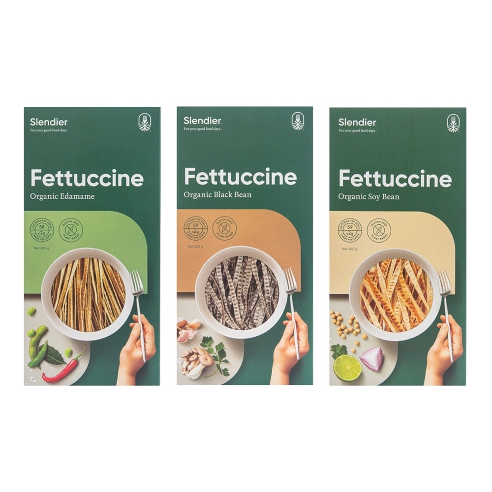 호주 슬렌디어 Slendier 블랙빈/소이/에다마메 페투치니 페투치네 파스타 면 200g 키토 저탄고지 다이어트