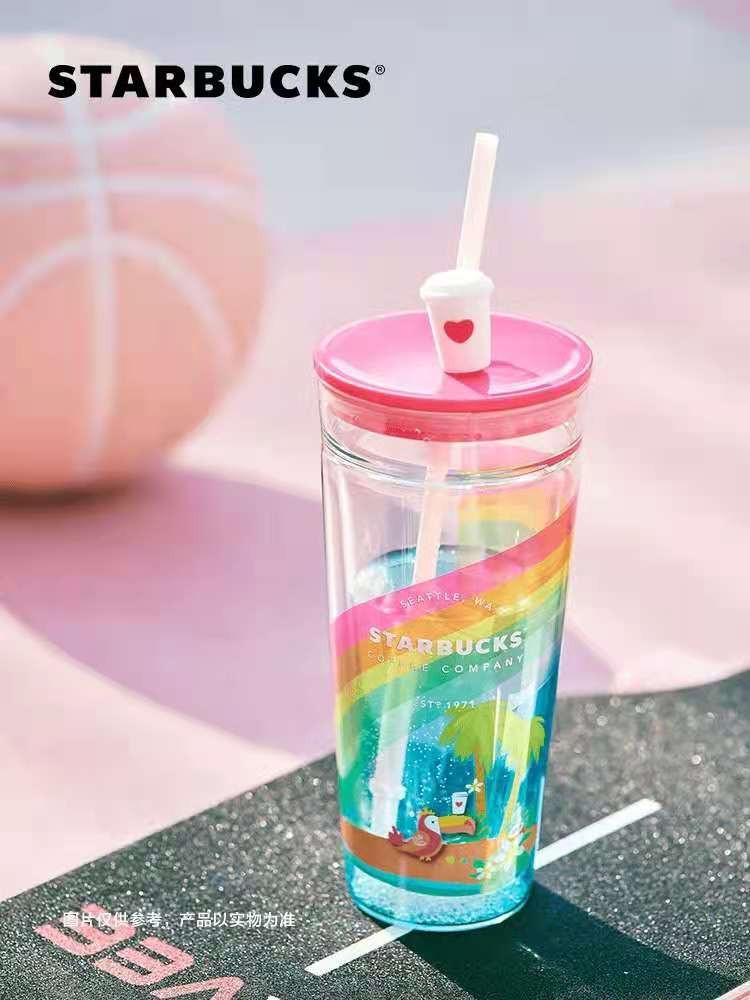 스타벅스 중국 2021 공식몰 썸머MD 파인애플 앵무새 시리즈 레인보우 앵무새 더블월 대용량 글라스 빨대컵 591ml (7/19출시) | 상품 상세 | 크로켓