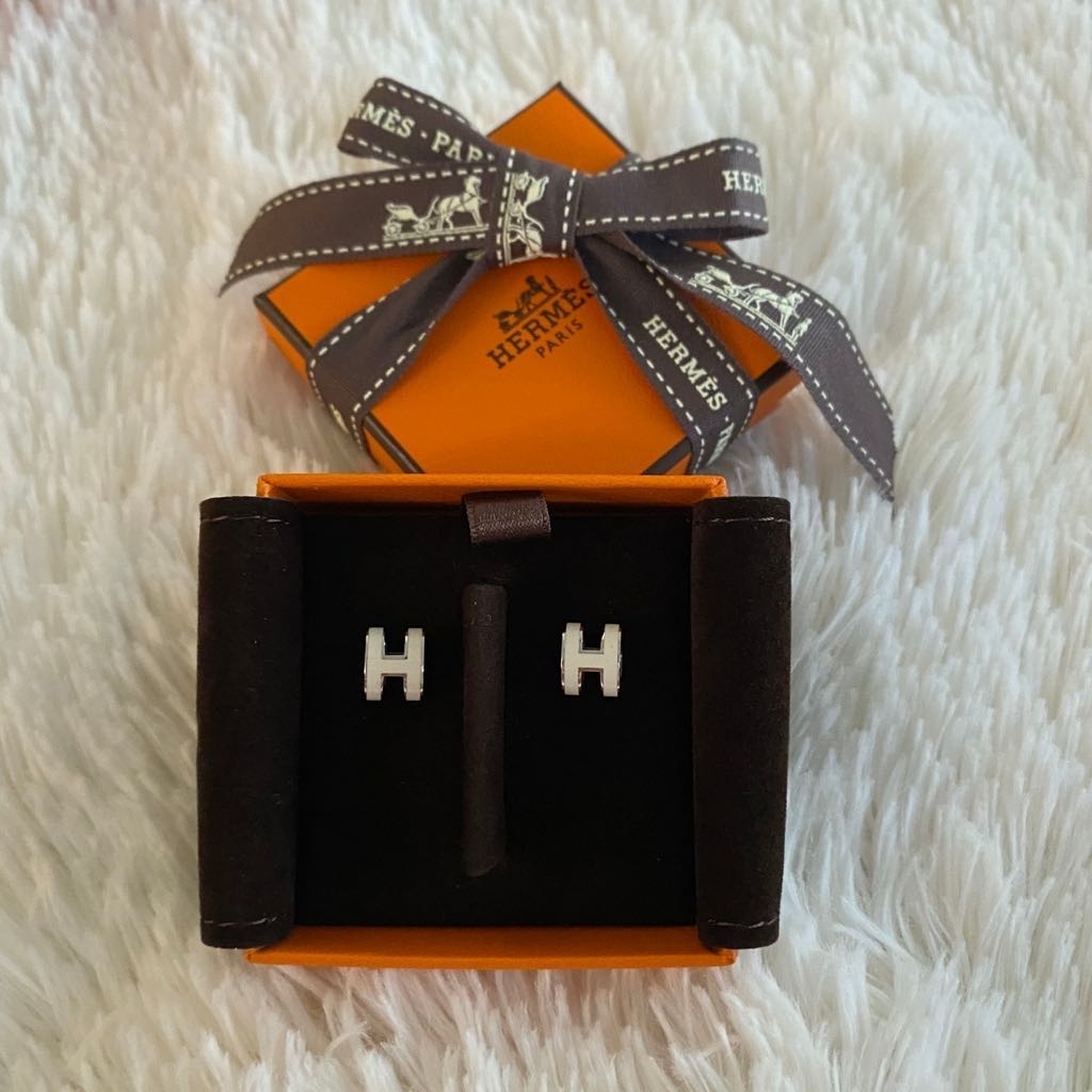 에르메스 미니 팝아슈 귀걸이/ 화이트 실버/Hermes Mini Pop H Earrings White | 상품 상세 | 크로켓