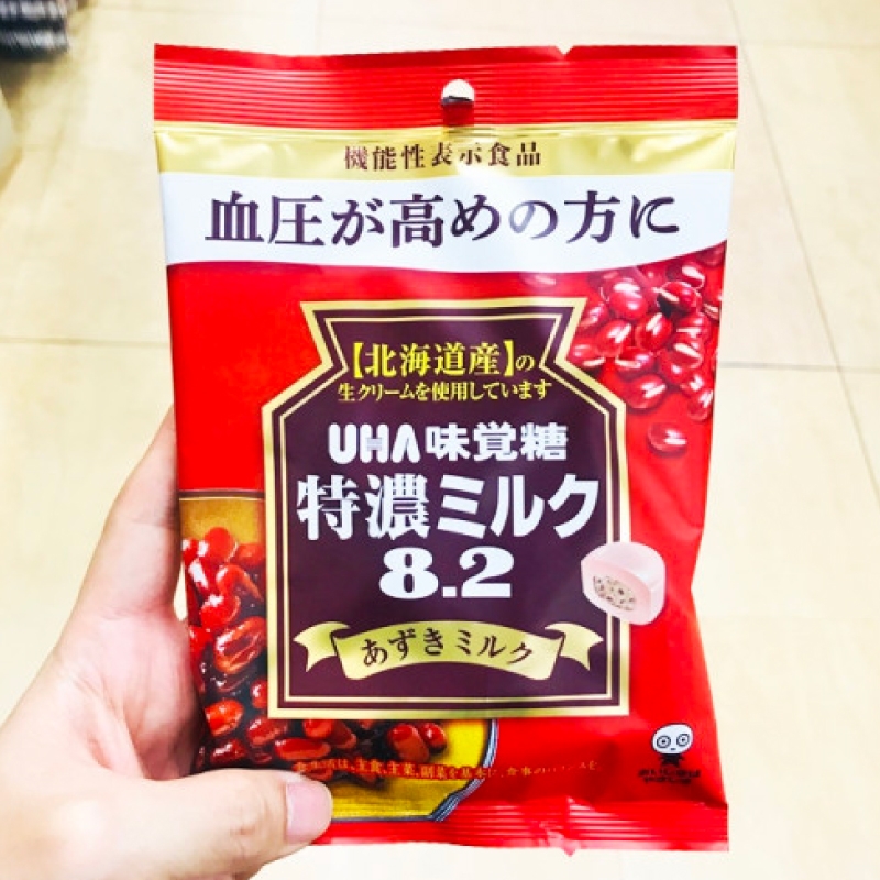 UHA 진한우유 팥 8.2 사탕 캔디 93g