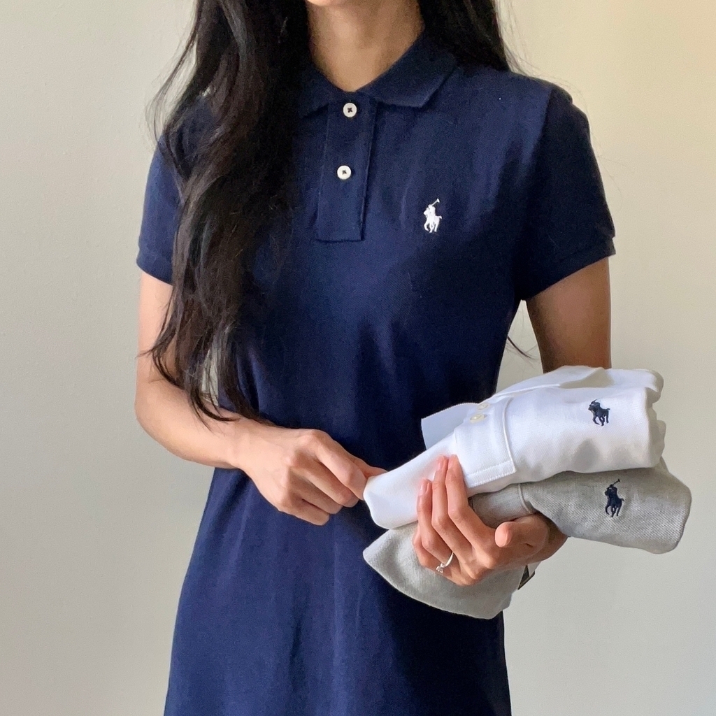 3컬러 폴로 랄프로렌 여성 카라 반팔 원피스