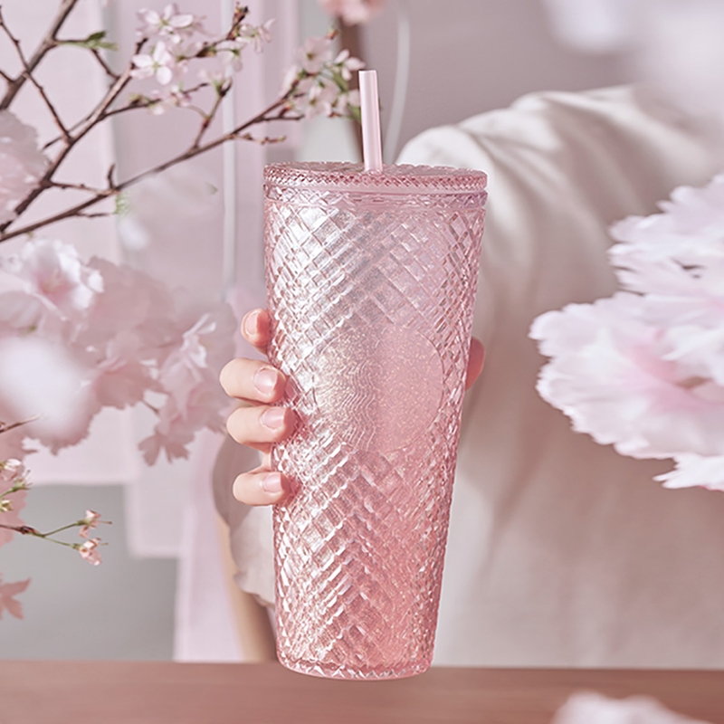재고할인 한정수량 스타벅스 중국 2022 공식몰 벚꽃MD 핑크 글리터 다이아몬드 지압텀 PP소재 대용량 빨대컵 콜드컵 710ml | 상품 상세 | 크로켓