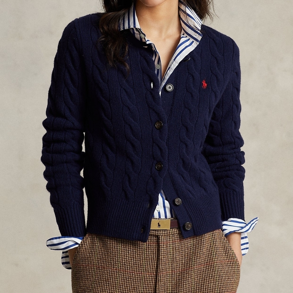 [폴로 여성용 가디건] 폴로 랄프로렌 케이블 니트 울 캐시미어 가디건 | 상품 상세 | 크로켓