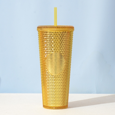 초특가할인) 스타벅스 중국 공식몰 2020 광군절MD 골드 지압텀 PP소재 대용량 빨대컵 710ml | 상품 상세 | 크로켓