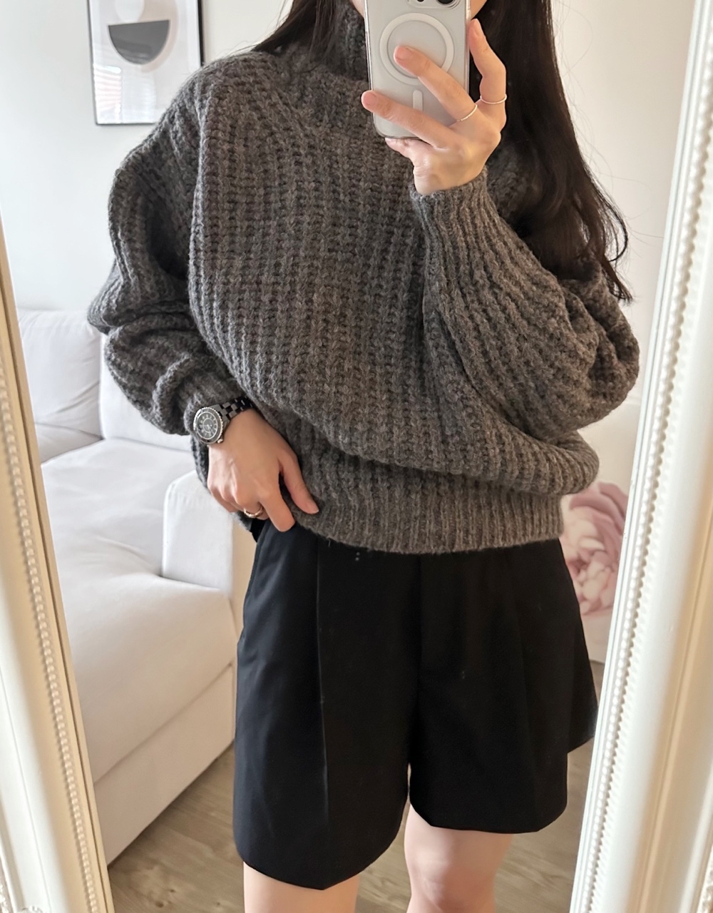 이자벨마랑 PULL IRIS 알파카 울 블렌디드 터틀넥 니트 그레이 20APU1413 | 상품 상세 | 크로켓