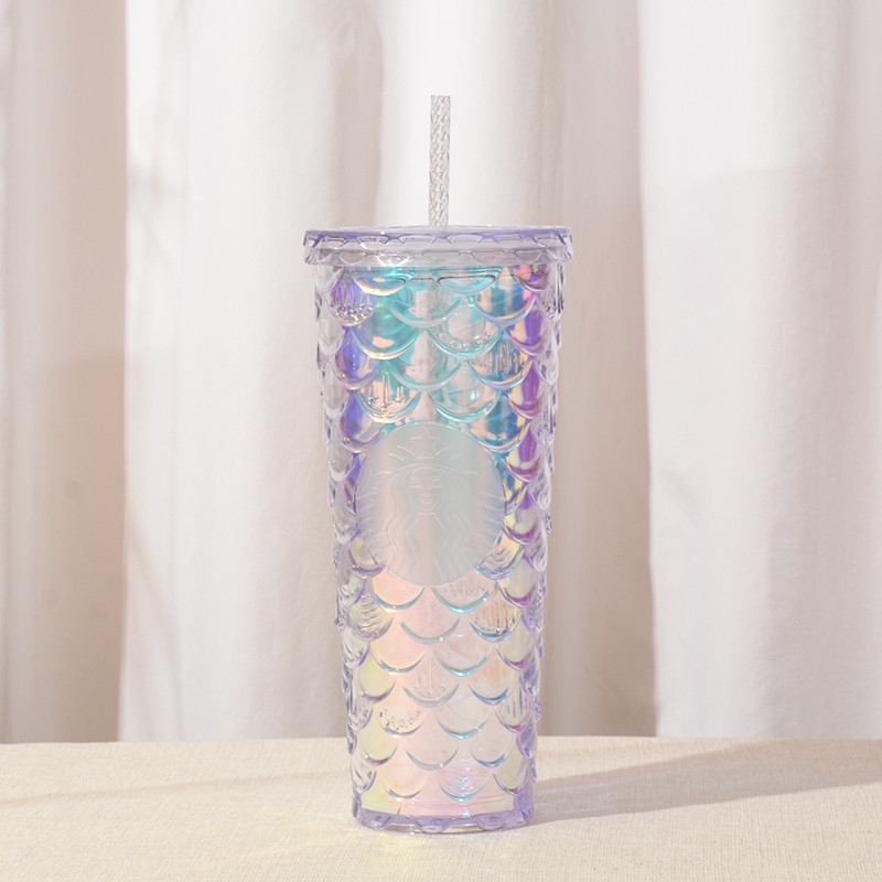 재고할인>스타벅스 중국 2022 크리스마스MD 스키시리즈 오로라 컬러 인어비늘 양각 지압텀 대용량 PP소재 빨대컵 710ml | 상품 상세 | 크로켓